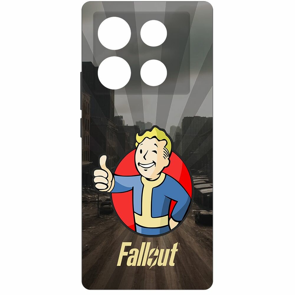 Чехол-накладка Krutoff Soft Case Фоллаут (Fallout) - Волт-бой для INFINIX Note 40 черный