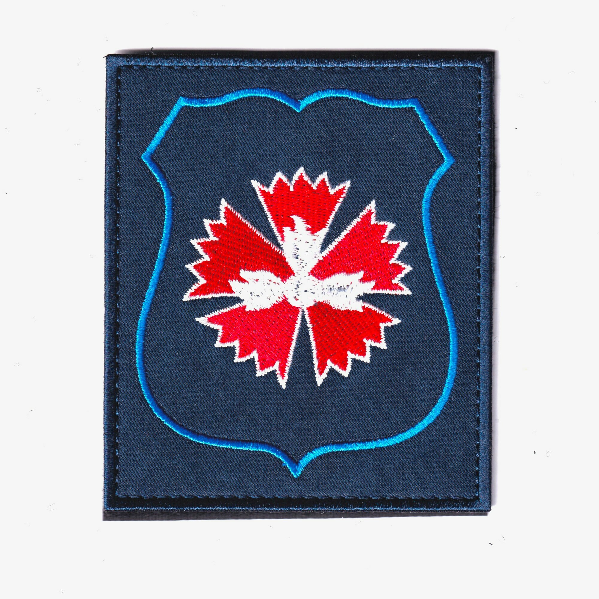 Нашивка ( Шеврон ) На Рукав ГРУ С Гвоздикой Приказ №300 Синий Кант / Синяя (Синий / Пришивной)