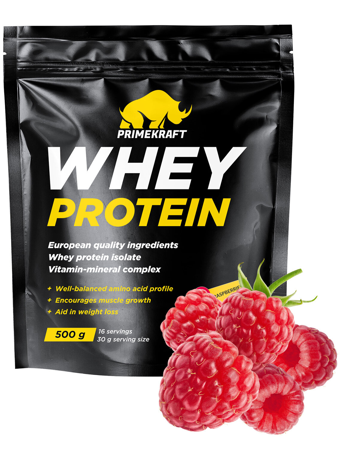 Prime Kraft Whey Protein - 500 грамм, малина