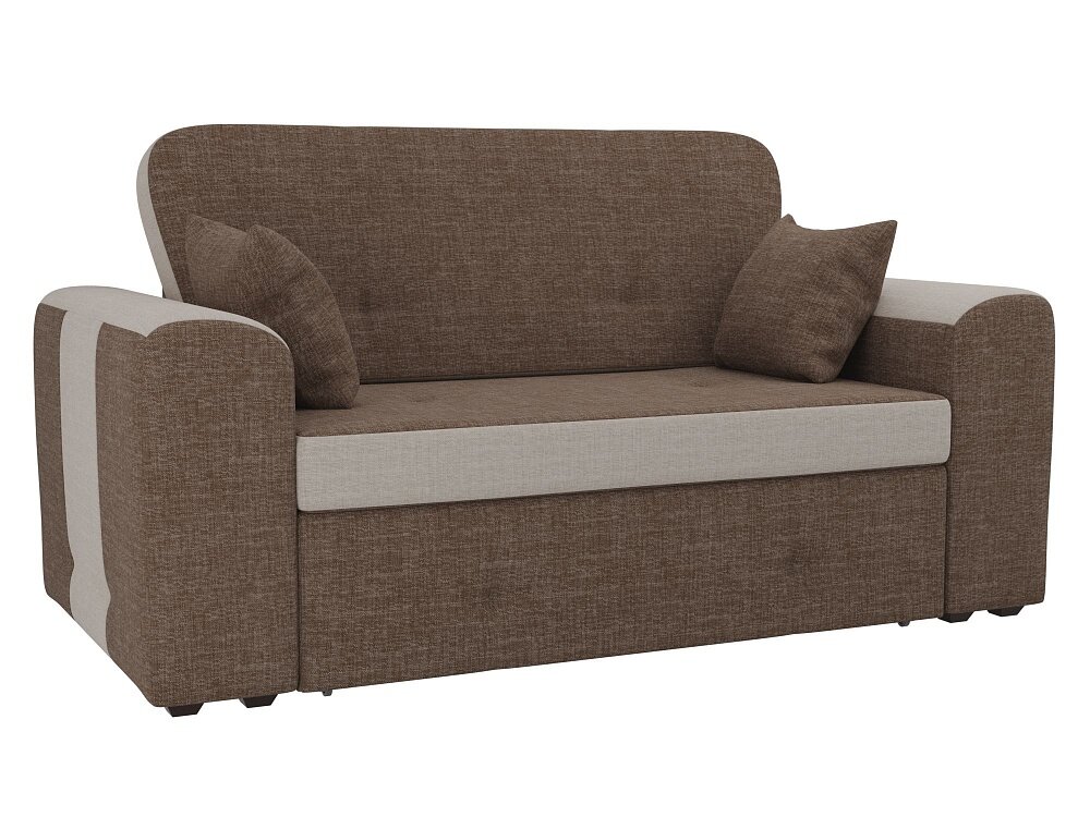 Детский диван Форте Коричнево-Бежевый Рогожка, выкатной, 170х97х95 см, с ящиком для белья