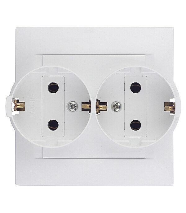 Розетка Simon 15 встраиваемая белая 1590459-030