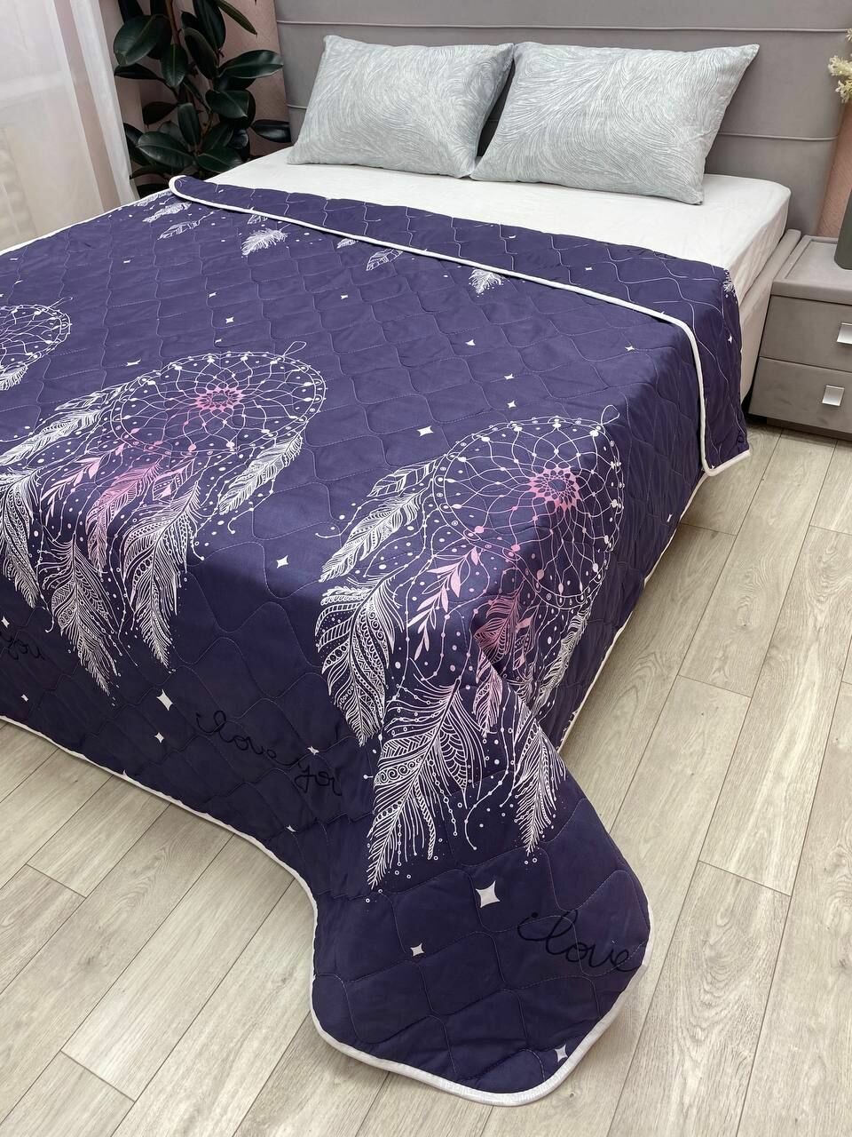 Kerimov Group покрывало евро, двустороннее, стеганое, полиэстер 100%, плотность 150г/м2