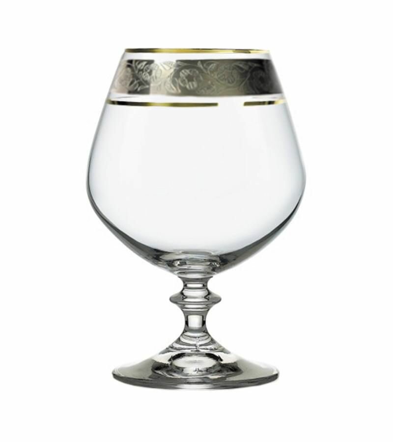 Анжела бокал для бренди 400 мл (6шт),"Панто платина, золото"