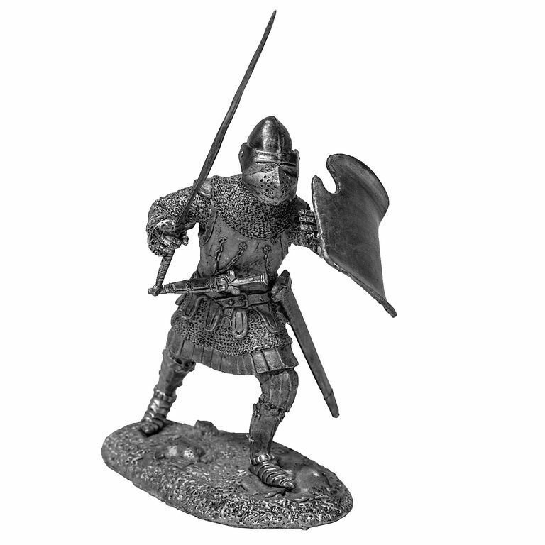 Оловянный солдатик Рыцарь Бравый Удар 90 мм масштаб (9 см высота) Коллекционная фигурка из олова статуэтка