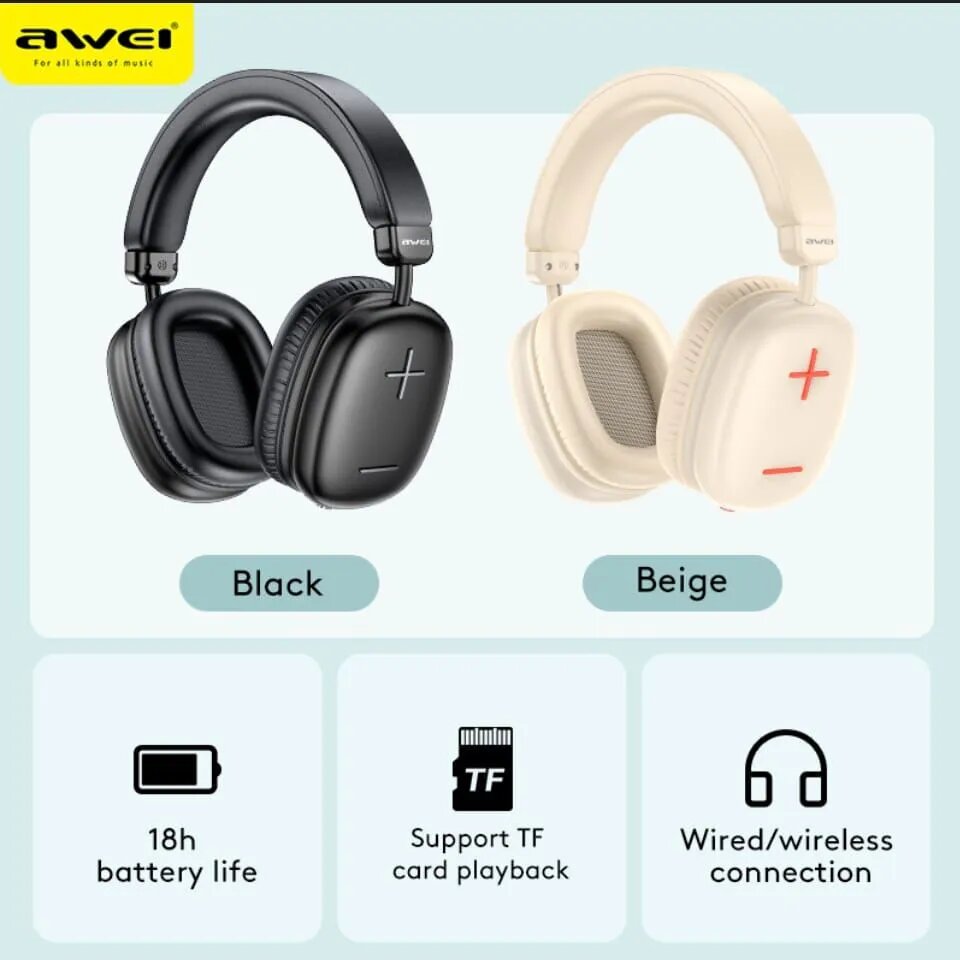 Авей"Awei" Наушники беспроводные, беспроводная сеть"Bluetooth", порт"USB" разъем" Type-C"