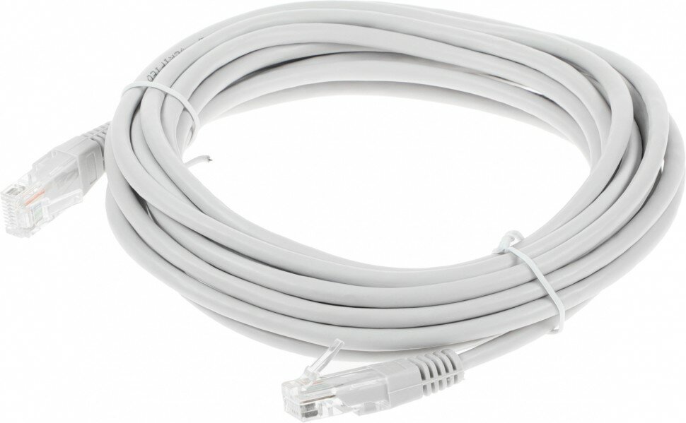 Патч-корд Lanmaster TWT-45-45-5.0-GY UTP RJ-45 вил.-вилка RJ-45 кат.5E 5м серый ПВХ (уп:1шт)