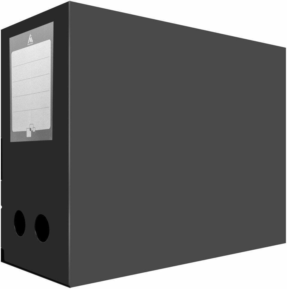 Короб архивный вырубная застежка Бюрократ -BA80/08BLCK пластик 0.8мм корешок 80мм 330x245мм черный — фото 1