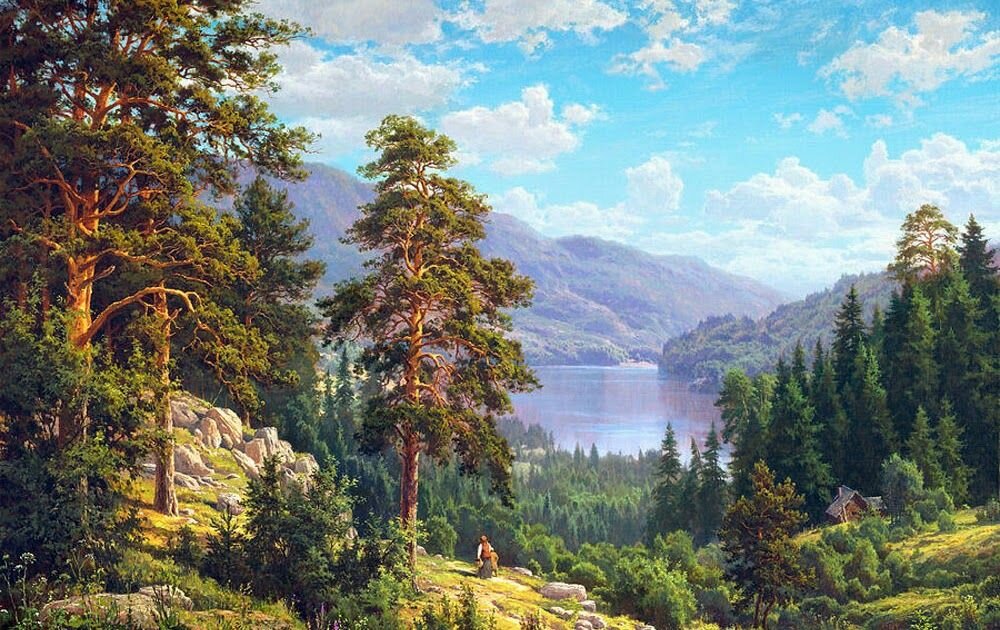 Алмазная мозаика на подрамнике/ Картина стразами "Природа" 50х65 , сложность 5, цветов 23, Komas