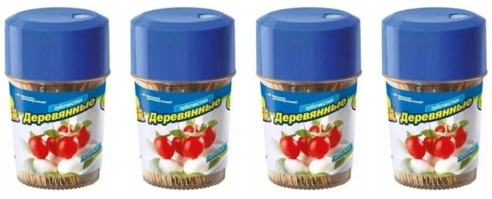 Зубочистки BIG City деревянные, 250 шт, 4 уп