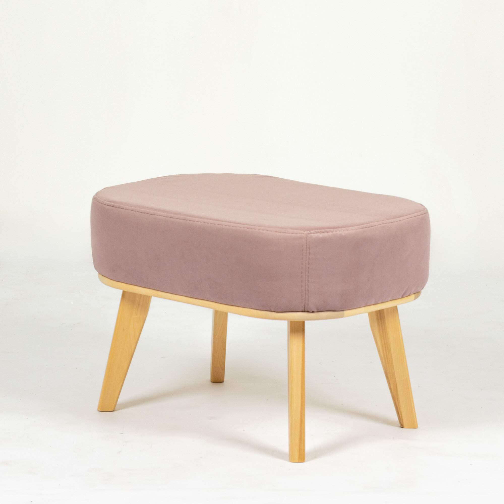 Банкетка Divan24 "Диван 24" , велюр, березовый каркас, розовая, 61x44,5x43 см