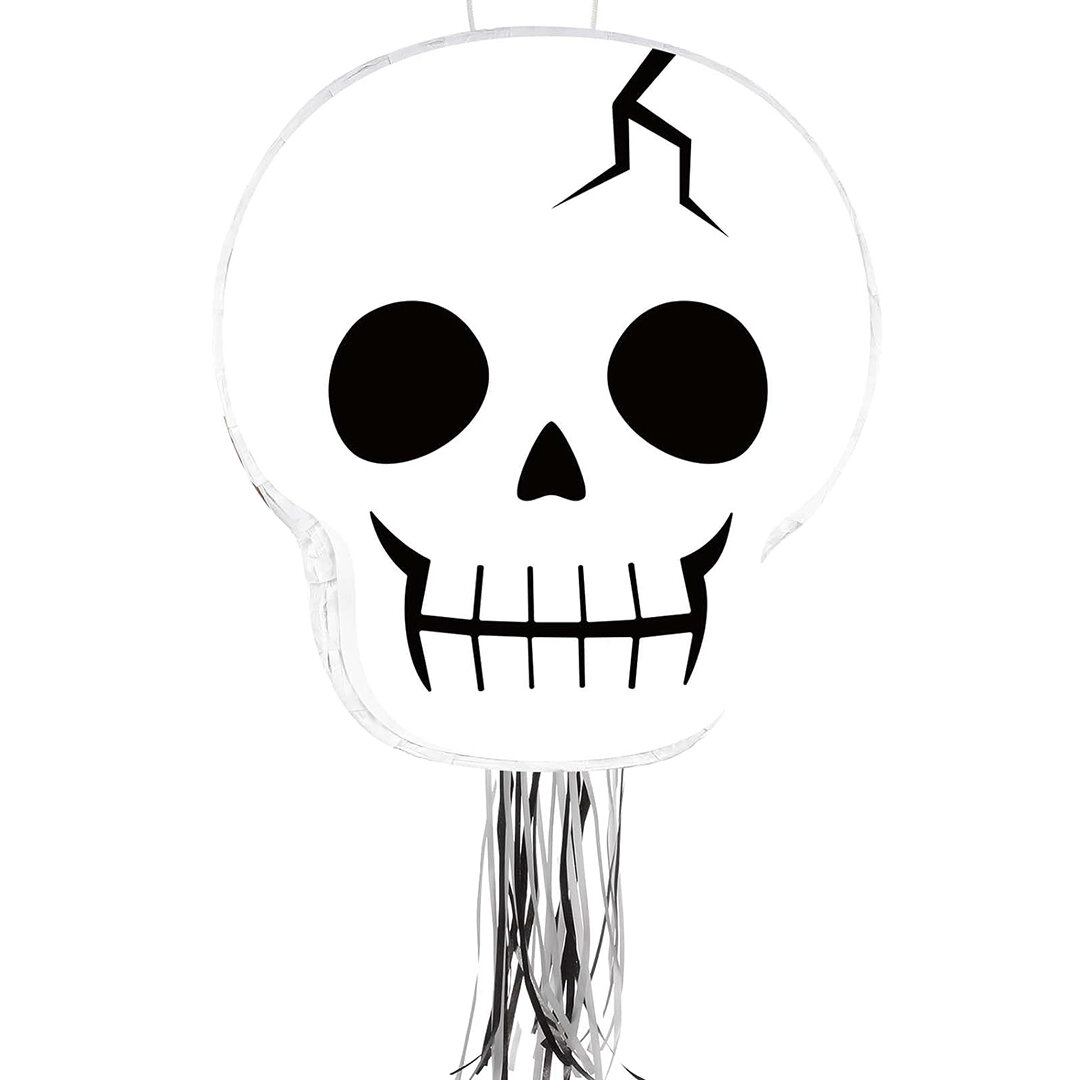 Пиньята Череп, Белый/Черный, 35,2*32*7,5 см, 1 шт. в упак.