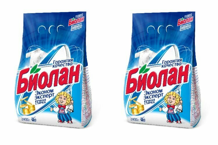 Биолан Стиральный порошок Эконом эксперт, ручная стирка, 2400 г, 2 уп