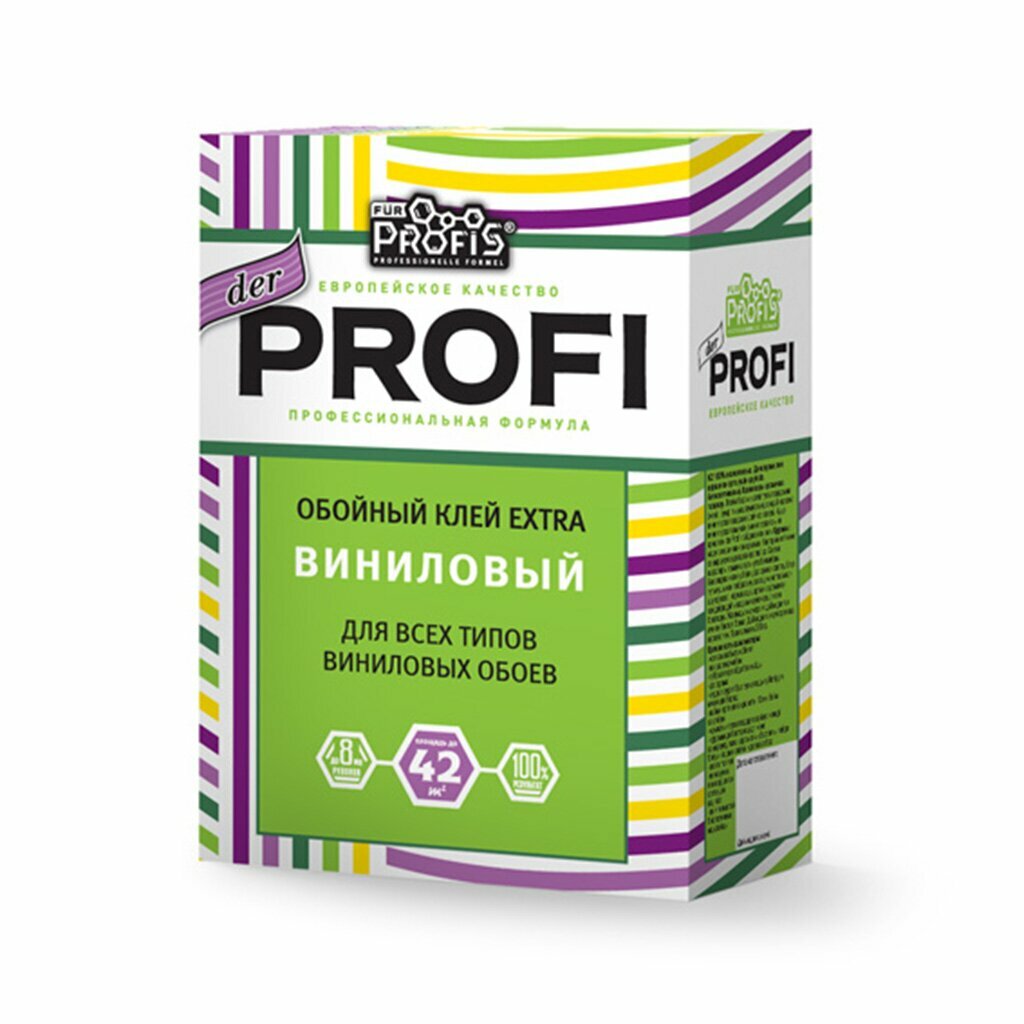 Клей для виниловых обоев der PROFI Extra 200 г, Германия, прочный универсальный