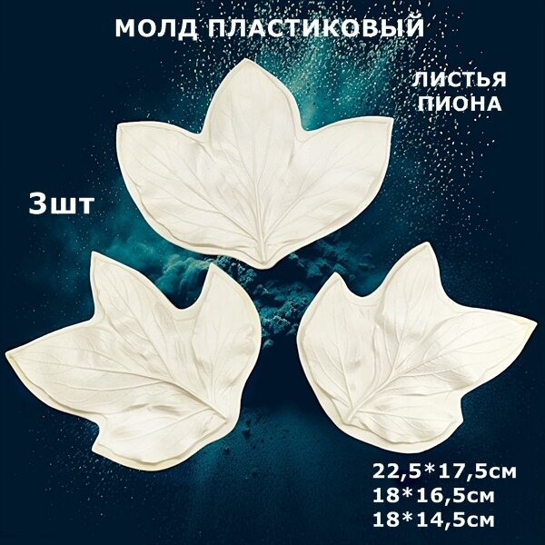 Молд для творчества пластиковый "Пион" набор №2 листики