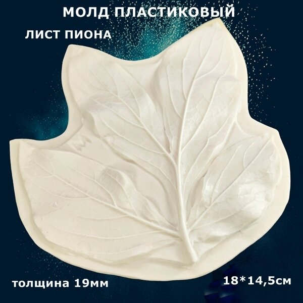 Молд для творчества пластиковый "Пион" листики 18х14,5см