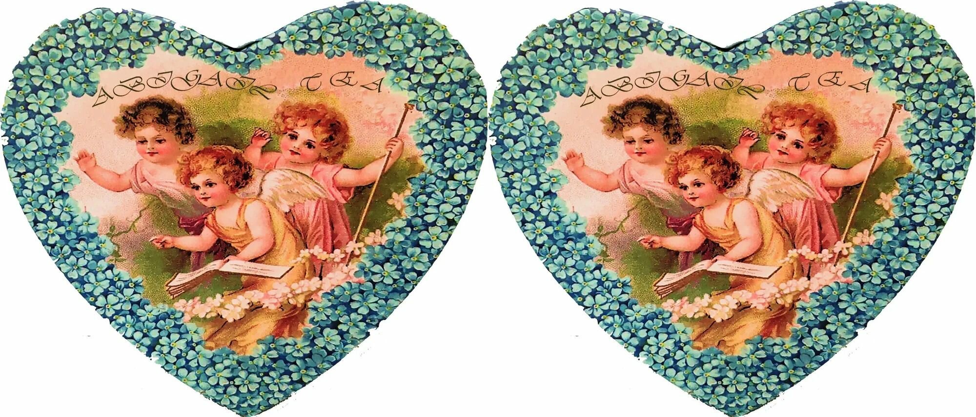 Abigail Чай зеленый листовой Мао Дзянь, с Жасмином, Валентинка Сердце синее, 50 г, 2 шт