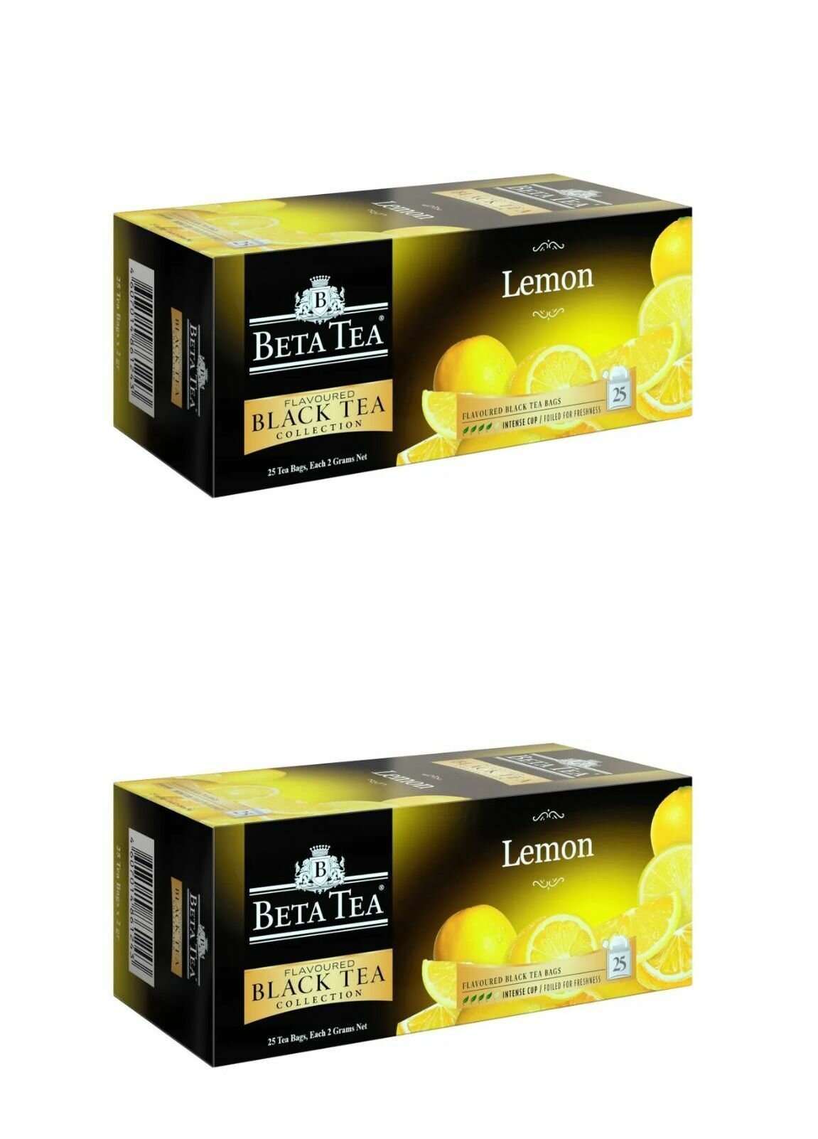 Beta Tea Черный чай Лимон, 25 пакетиков по 2 г, 2 уп