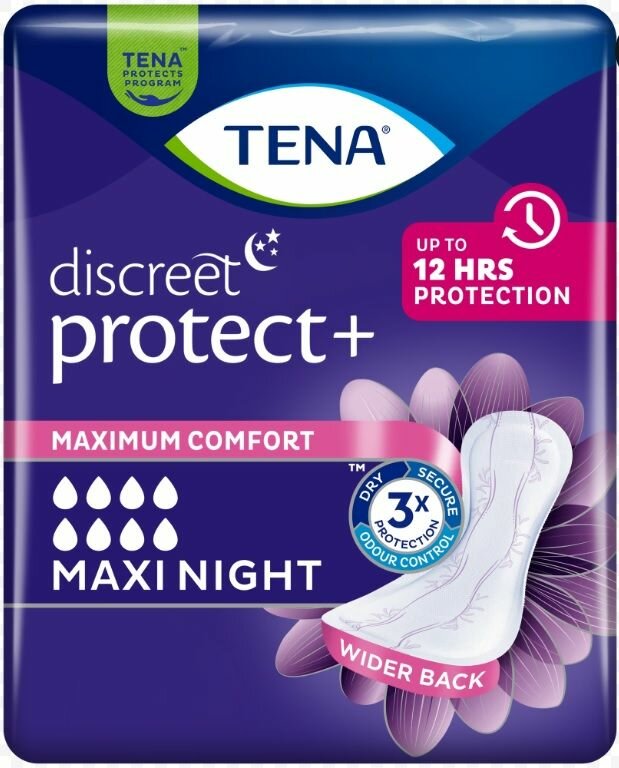 Прокладки урологические женские Tena Lady Protect+ Maxi Night, 12 шт.