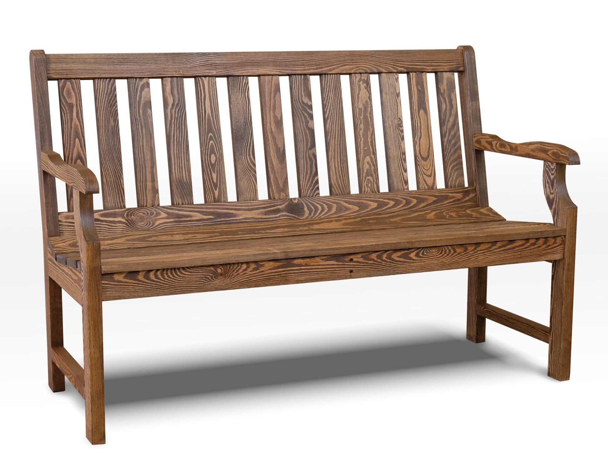 Скамья для сада Ирбея №3 L-140 (массив сосны, старение)