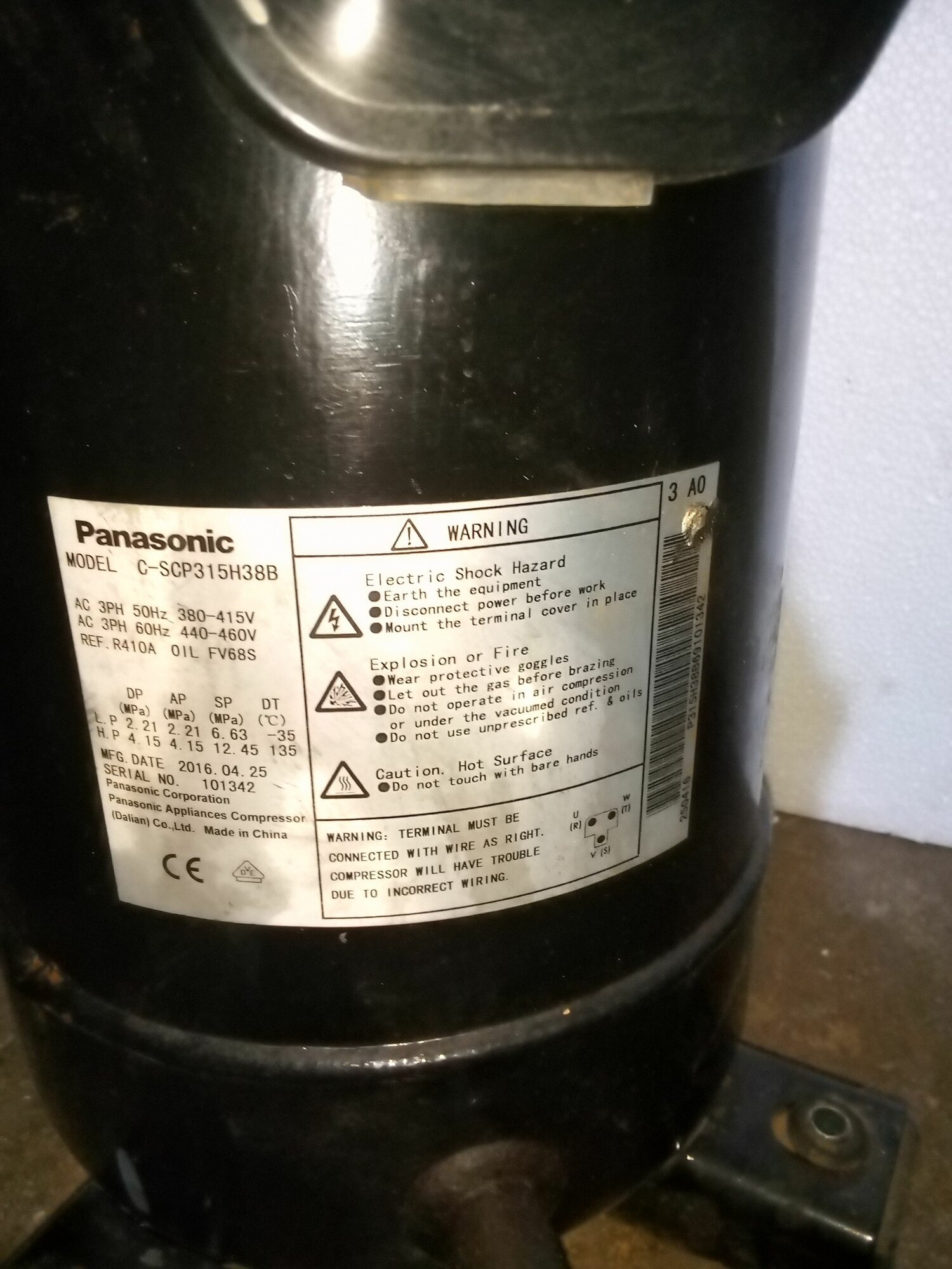 Компрессор C-SCP315H38B R 410 PANASONIC (С установки)