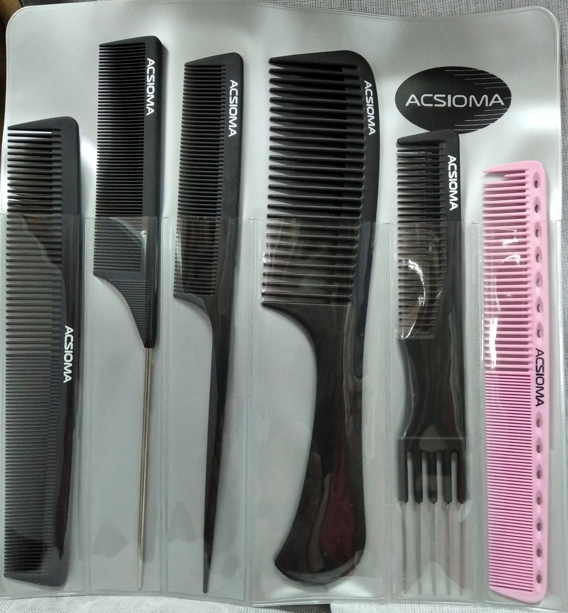 Acsioma Набор профессиональных карбоновых расчёсок для женской стрижки