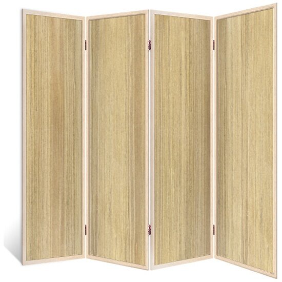 Ширма перегородка Декор Депо для комнаты деревянная "Молочное дерево" двухсторонняя с картинкой (уют) 4 створки кремовый дуб 176х185 см 14 кг