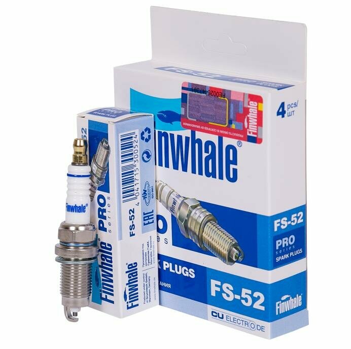 Свечи зажигания для Volkswagen Polo Sedan, Skoda Rapid с двигателями CFNA/CFNB 1.6, Finwhale FS52, 101905601F / 101905617C, 4шт