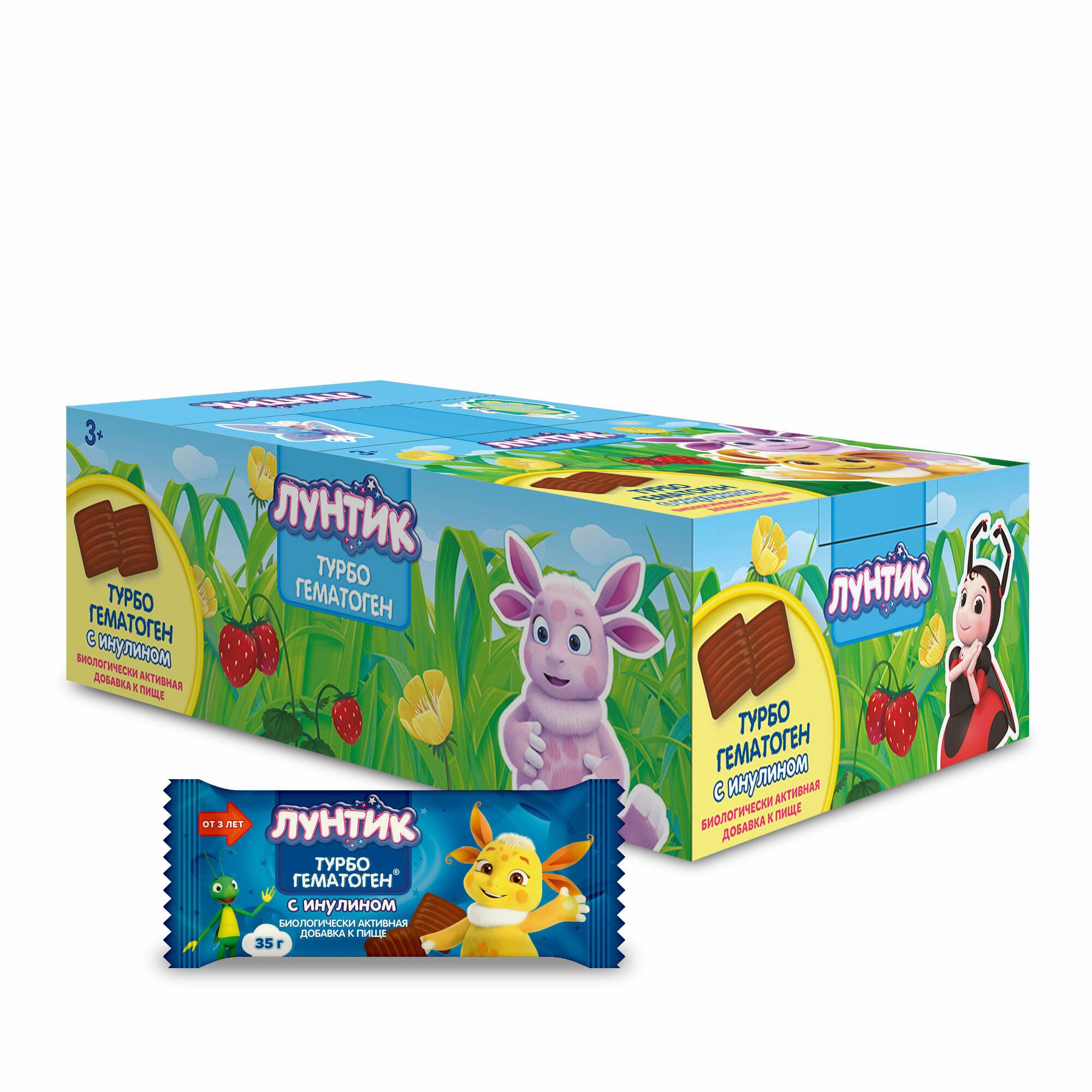 Гематоген детский Турбо с инулином Лунтик 35 г x 24шт