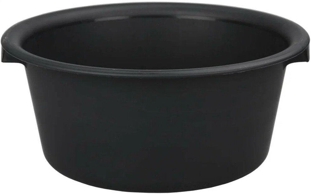 Таз пластиковый Альтернатива Эконом с ручками круглый черный, 345х345х155мм объем 9л / товары для дома