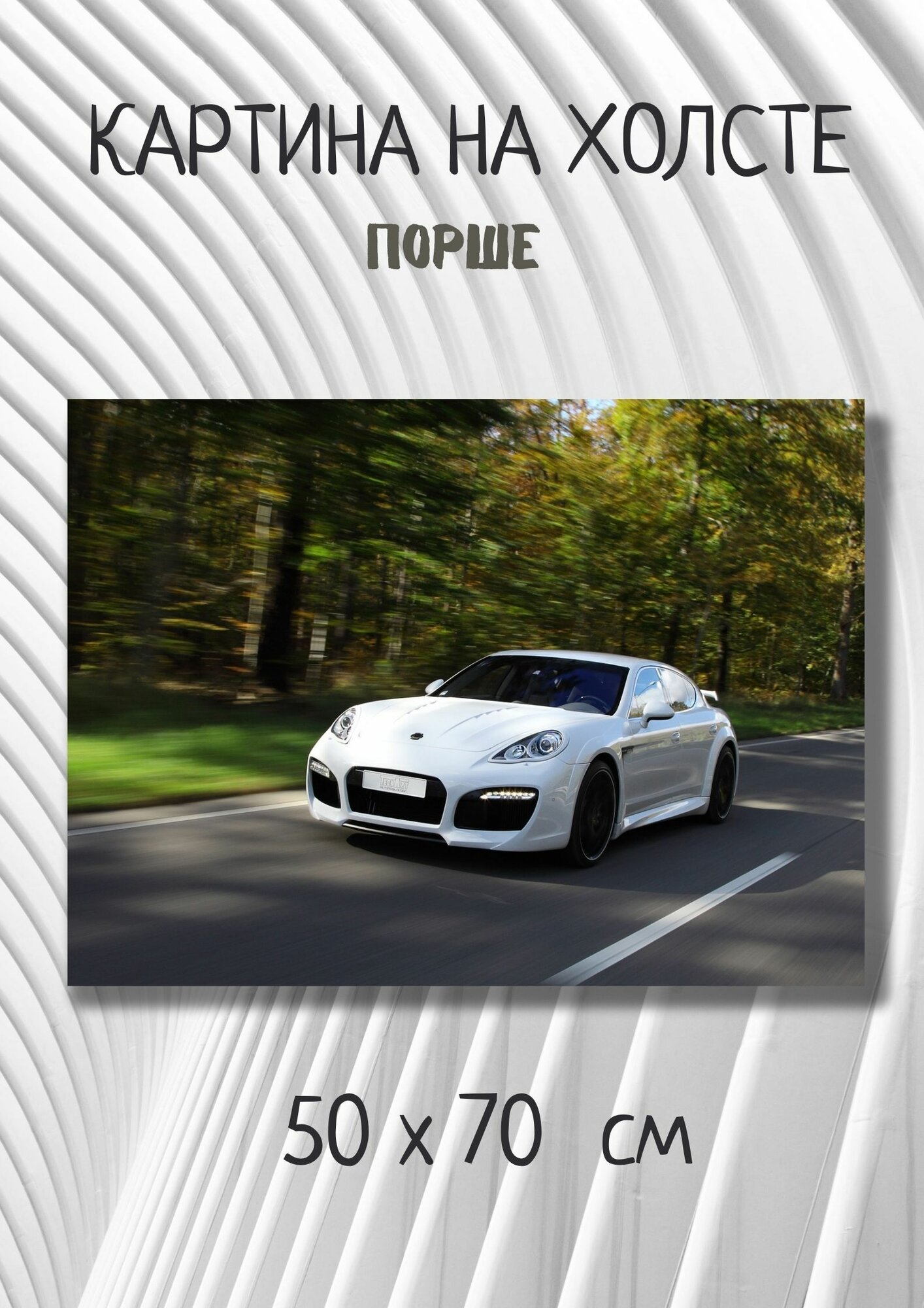 Картина со спортивным автомобилем "Porsche Panamera" 50х70