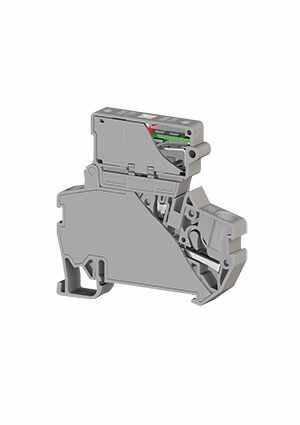 PYK4SLD 24VDC (5x20) (серый), 307259 Клеммник пруж. б/зажим. (Push in) с держ. пред.(5х20) с инд. 24VD