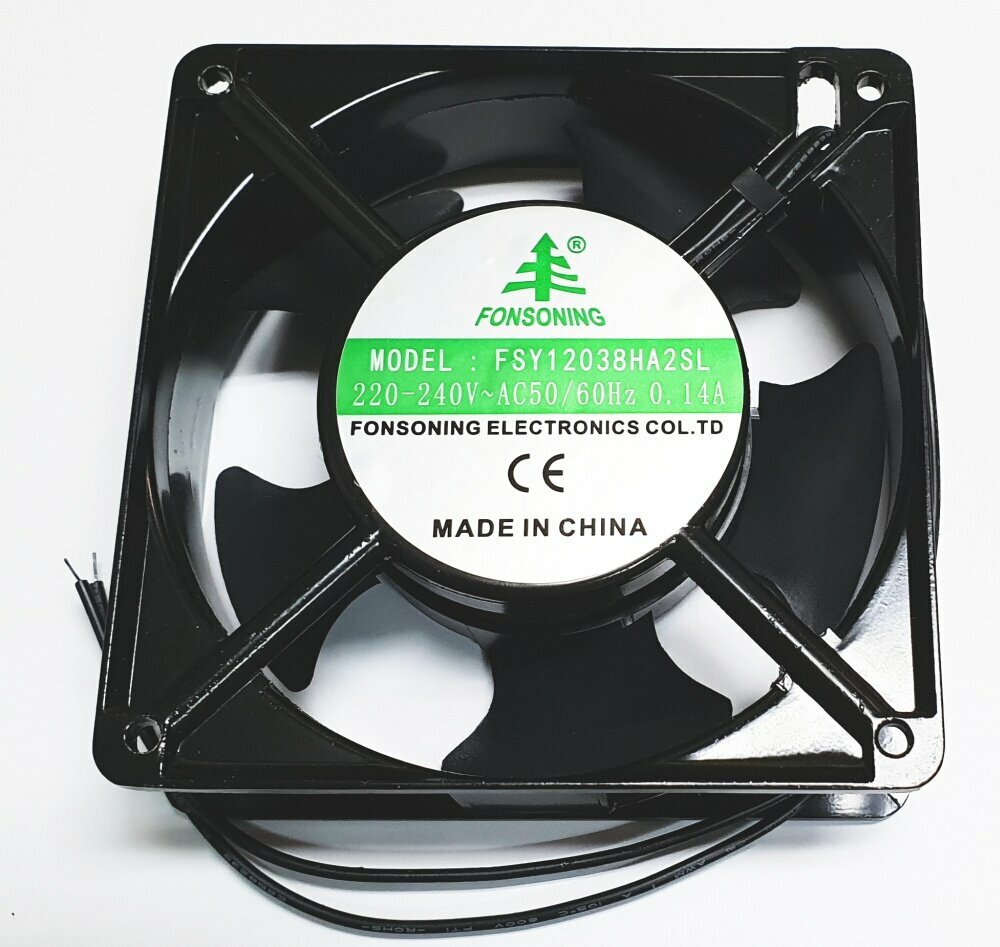 Вентилятор Fonsoning 120x120x38 220VАС FSY12038HA2SL, 3000rpm, 50dB(M), 0,14A, Подшипник скольжения