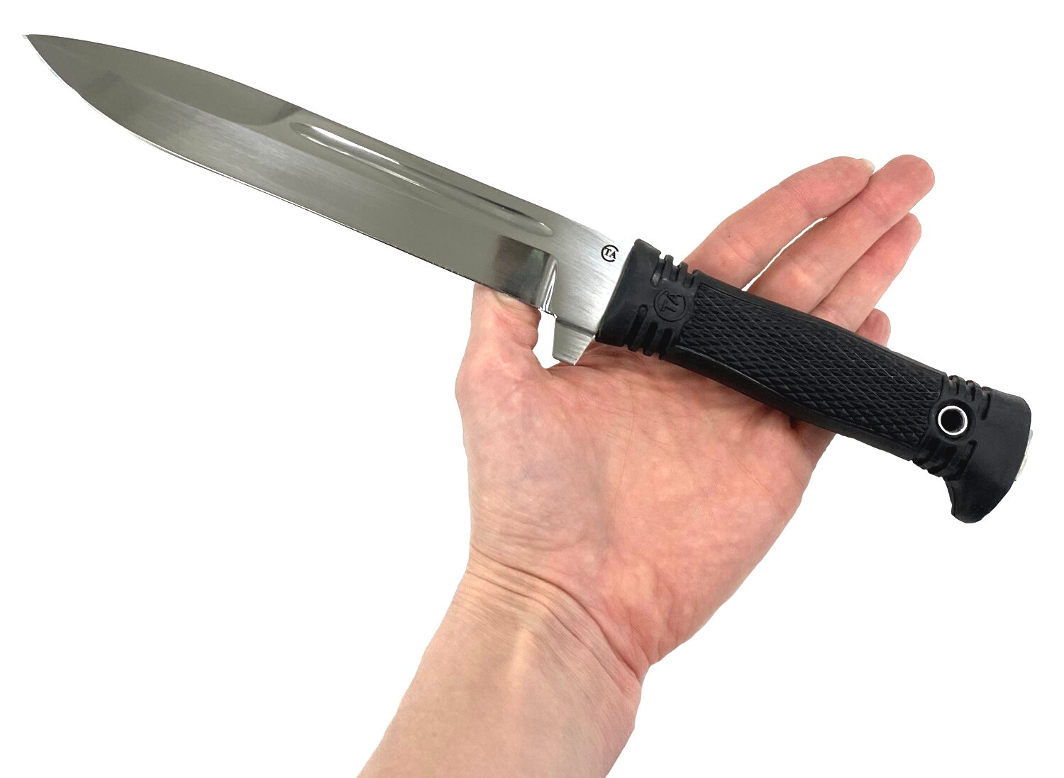 Нож Капитан, цельнометаллический, кованая 95х18, резина