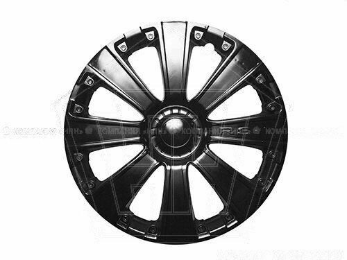 Колпаки декоративные (на пруж.) r-14 "rs-t" черный глянец (к-т 2 шт) (ак1440)