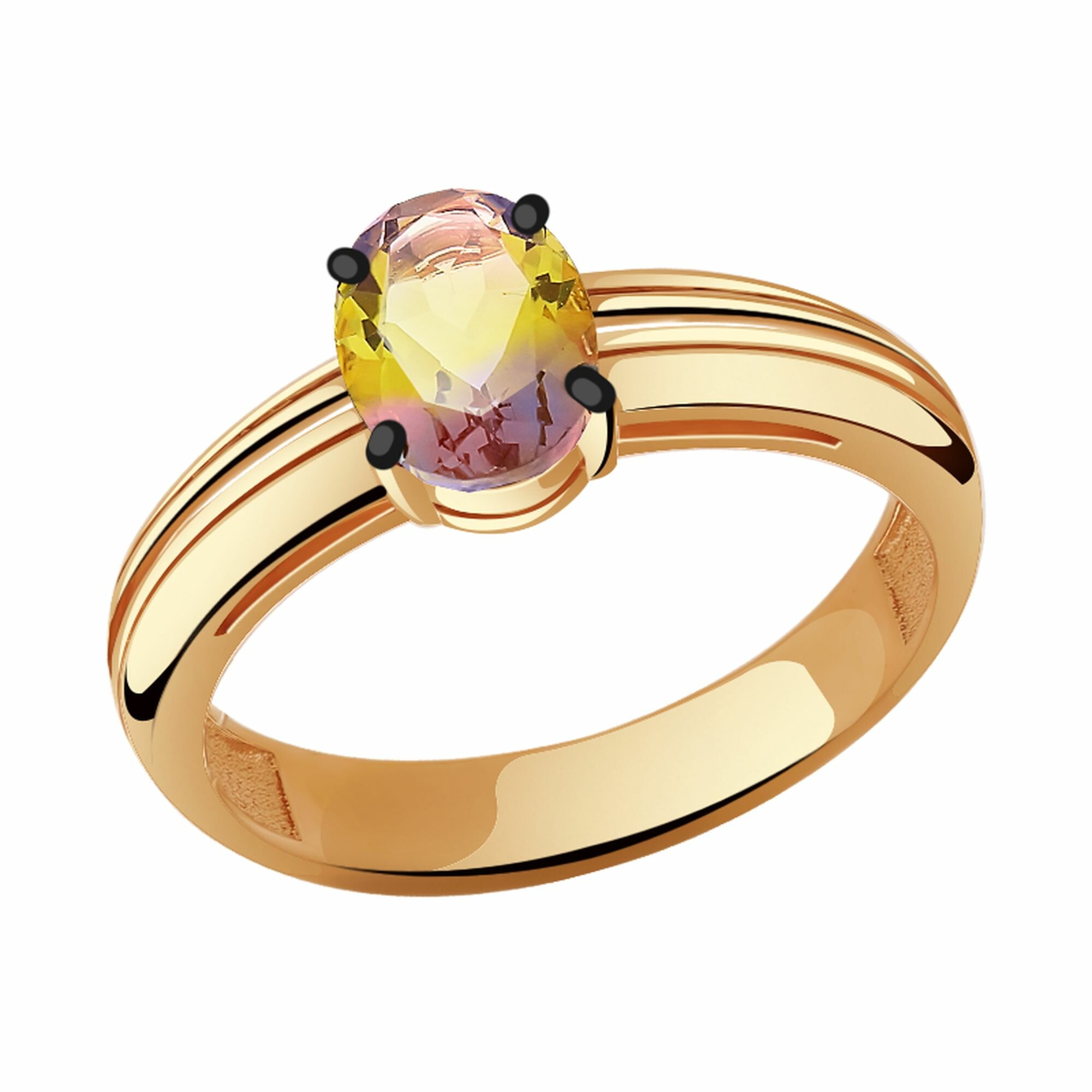 Кольцо, красное золото, 585 проба, аметрин