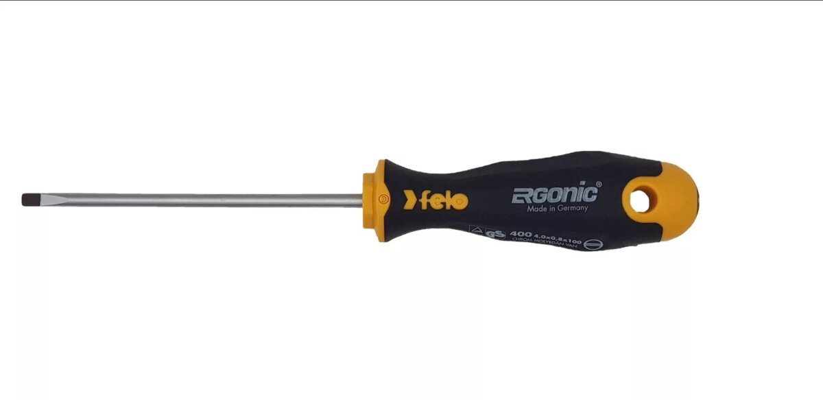 Отвертка Ergonic плоская шлицевая 4,0X0,8X100 Felo 40004310