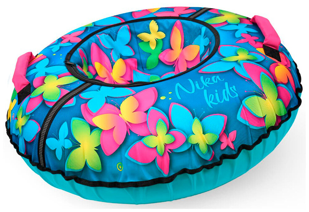 Тюбинг Ника Игрушка с круговым дизайном, ТБ8К-110, с бабочками, 3D