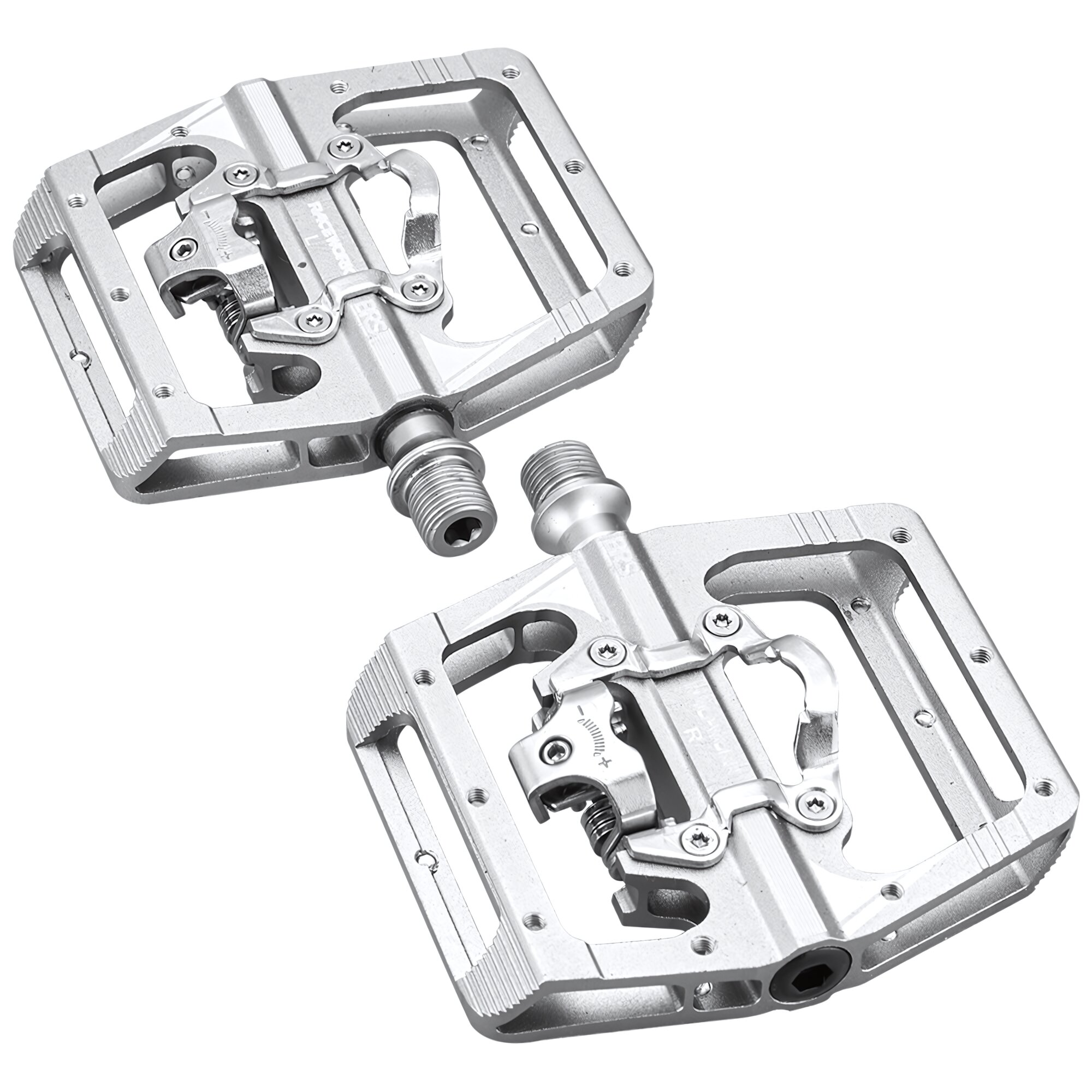 Педали для горного велосипеда RACEWORK, алюминиевый сплав, цвет титановый