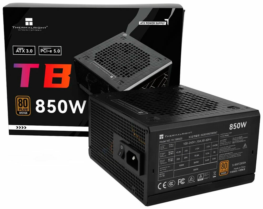Блок питания Thermalright 850W 80+ Bronze (TR-TB850S)