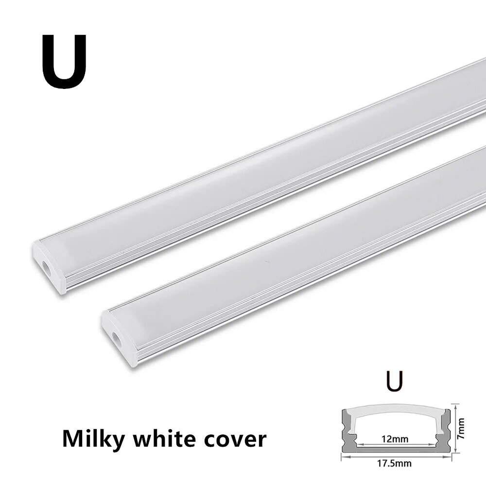 Алюминиевый профиль U Milky white, 13 шт.