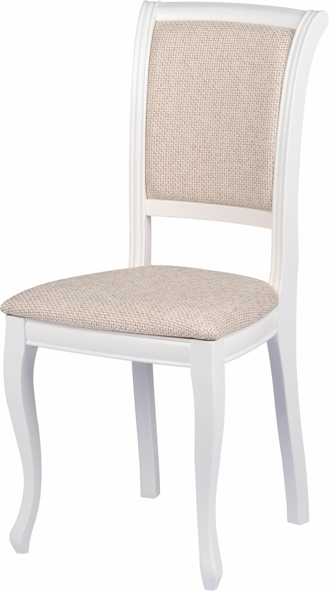 Стул кухонный Ambe Арктос, со спинкой, Кремовая рогожка, каркас белый
