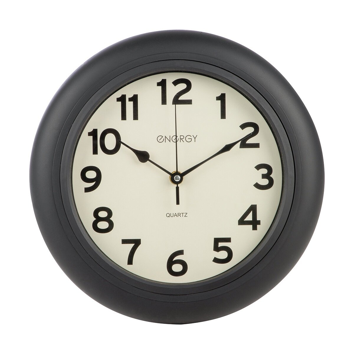 Часы настенные кварцевые "Energy" ЕС-153, круглые, бело-чёрные