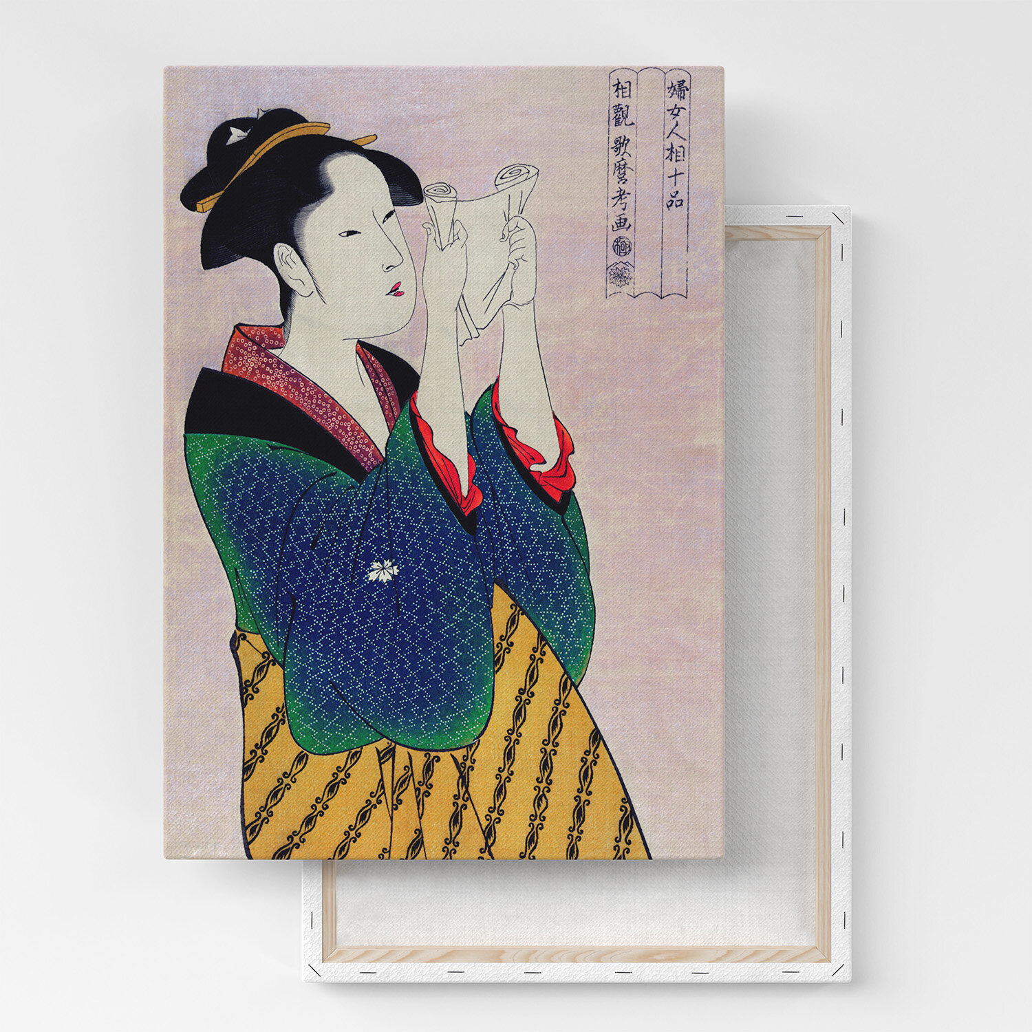 Картина на холсте, репродукция / Китагава Утамаро - Fumiyomu Onna / Размер 40 x 53 см