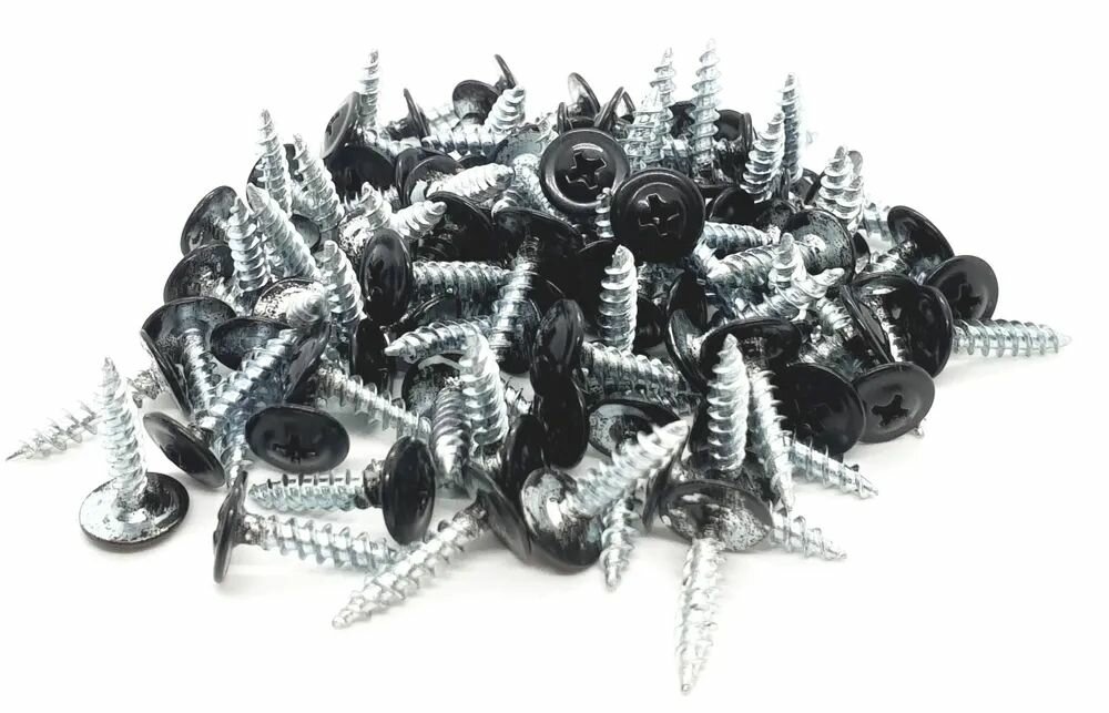 Саморез с прессшайбой АРТ 9999 4,2х19 острый черный RAL 9005, 100 шт