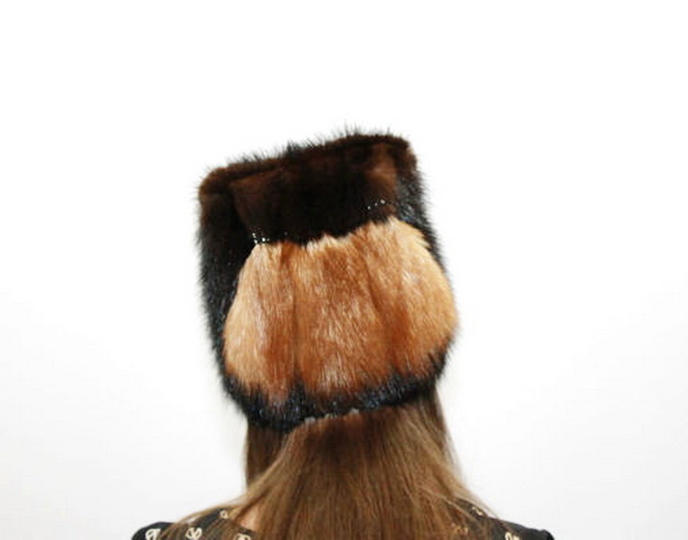 Косынка из меха норки с отделкой меха лисы для женщин