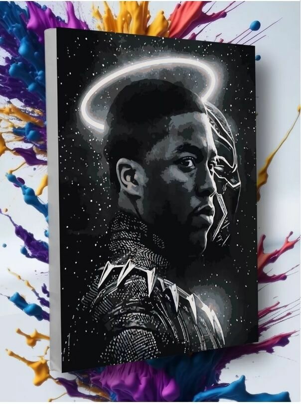 Картина по номерам Чёрная пантера Герой Марвел 40х50