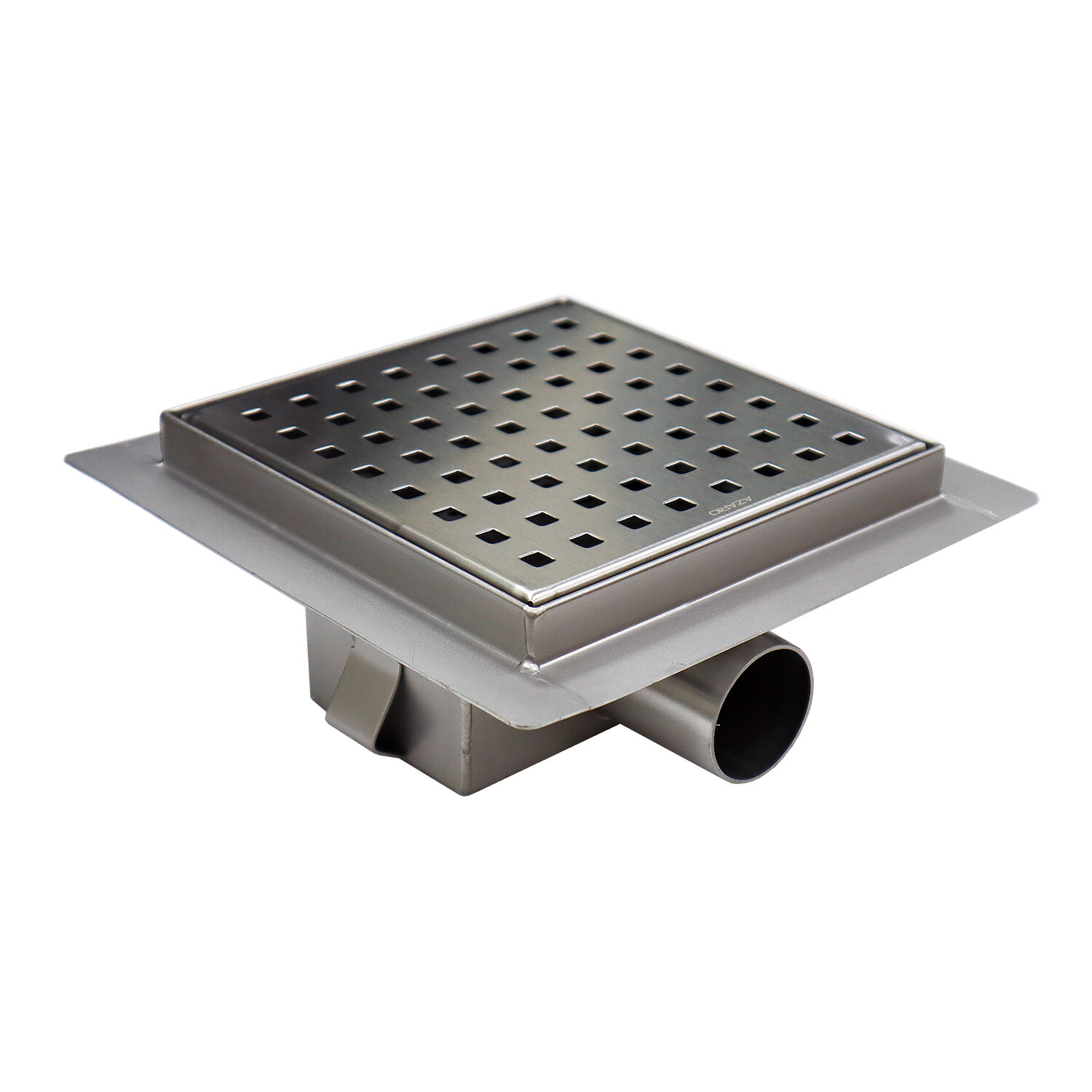 Трап для душа AZARIO металлический 150*150 горизонтальный выпуск
