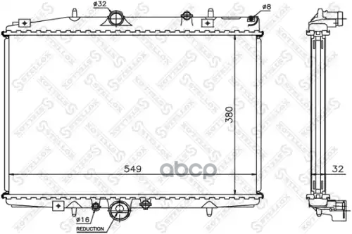 Радиатор системы охлаждения с AC АКПП Stellox арт. 10-25353-SX