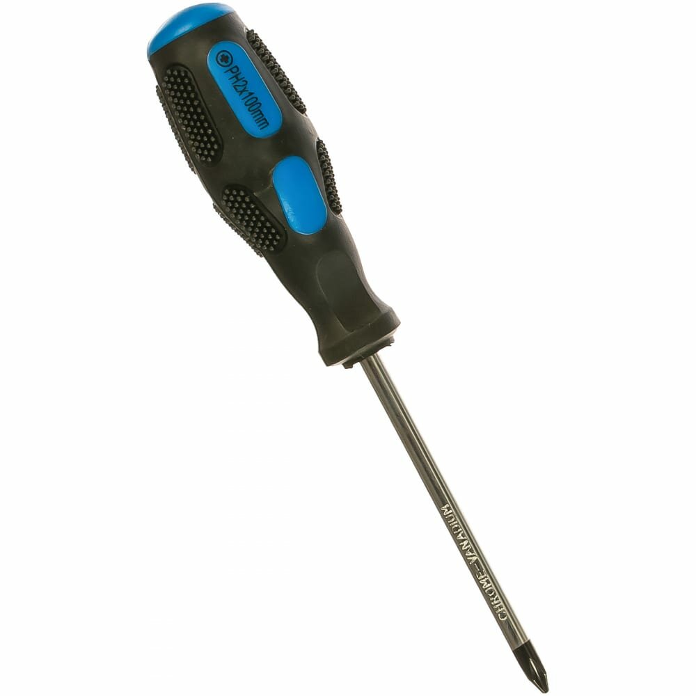 Крестовая отвертка Top Tools PH2 x 100 мм 39D652, отверстием для подвески — фото 1