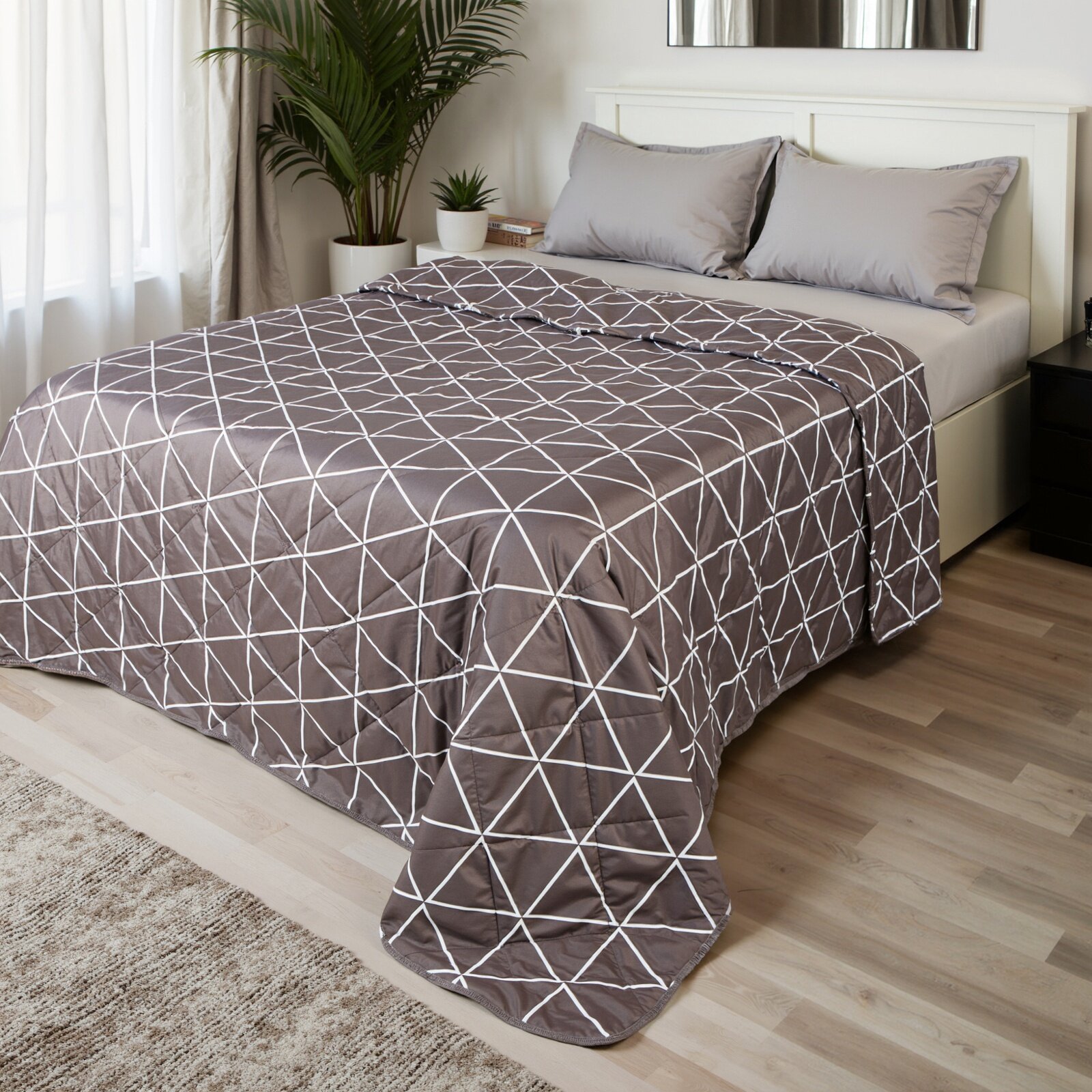 Покрывало LoveLife евро макси Grid 240*210±5см, новосатин, 100%п/э, 10290758